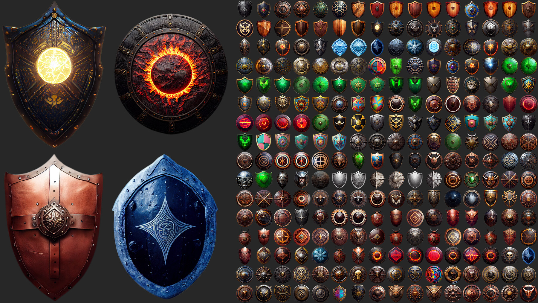 ArtStation - 256 Shields | Game Assets