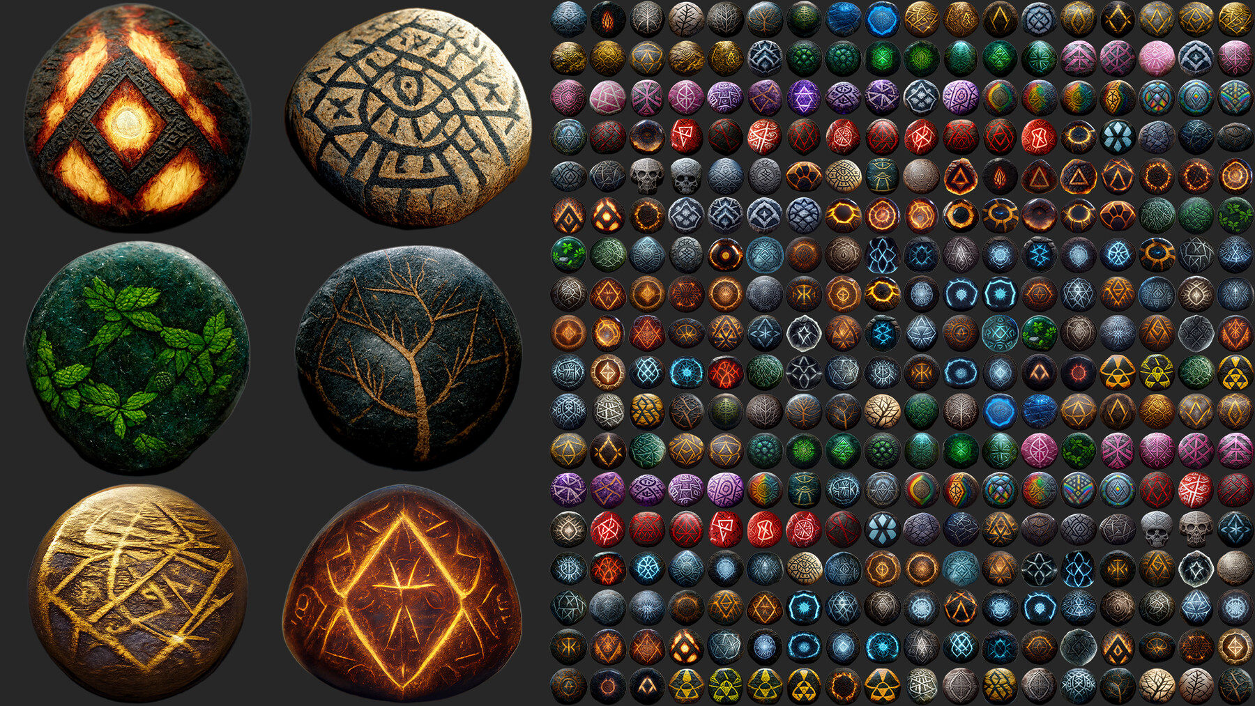 ArtStation - 324 Round Runestones Pack | Game Assets