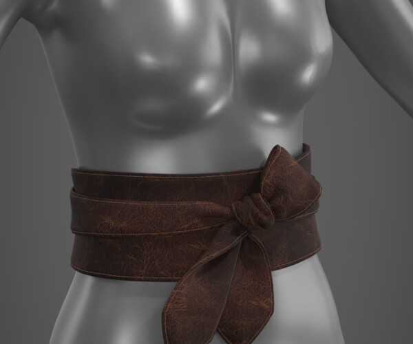 ArtStation - Belt leather bow-knot 01 Marvelous Designer, CLO3D | Game ...