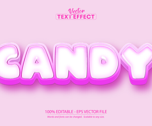 ArtStation - Candy text effect, editable comic and cartoon text style ...