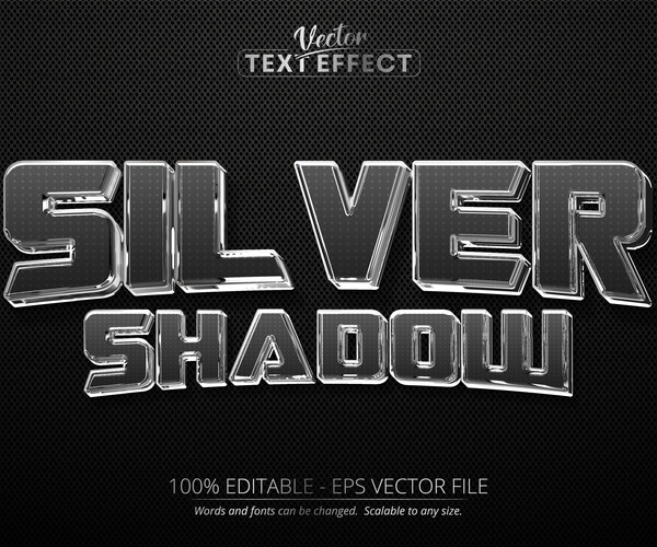 ArtStation - Silver Shadow editable text effect, shiny luxury silver ...
