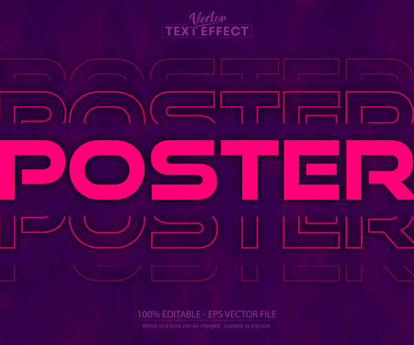 ArtStation - Poster text effect, editable comic and cartoon text style ...