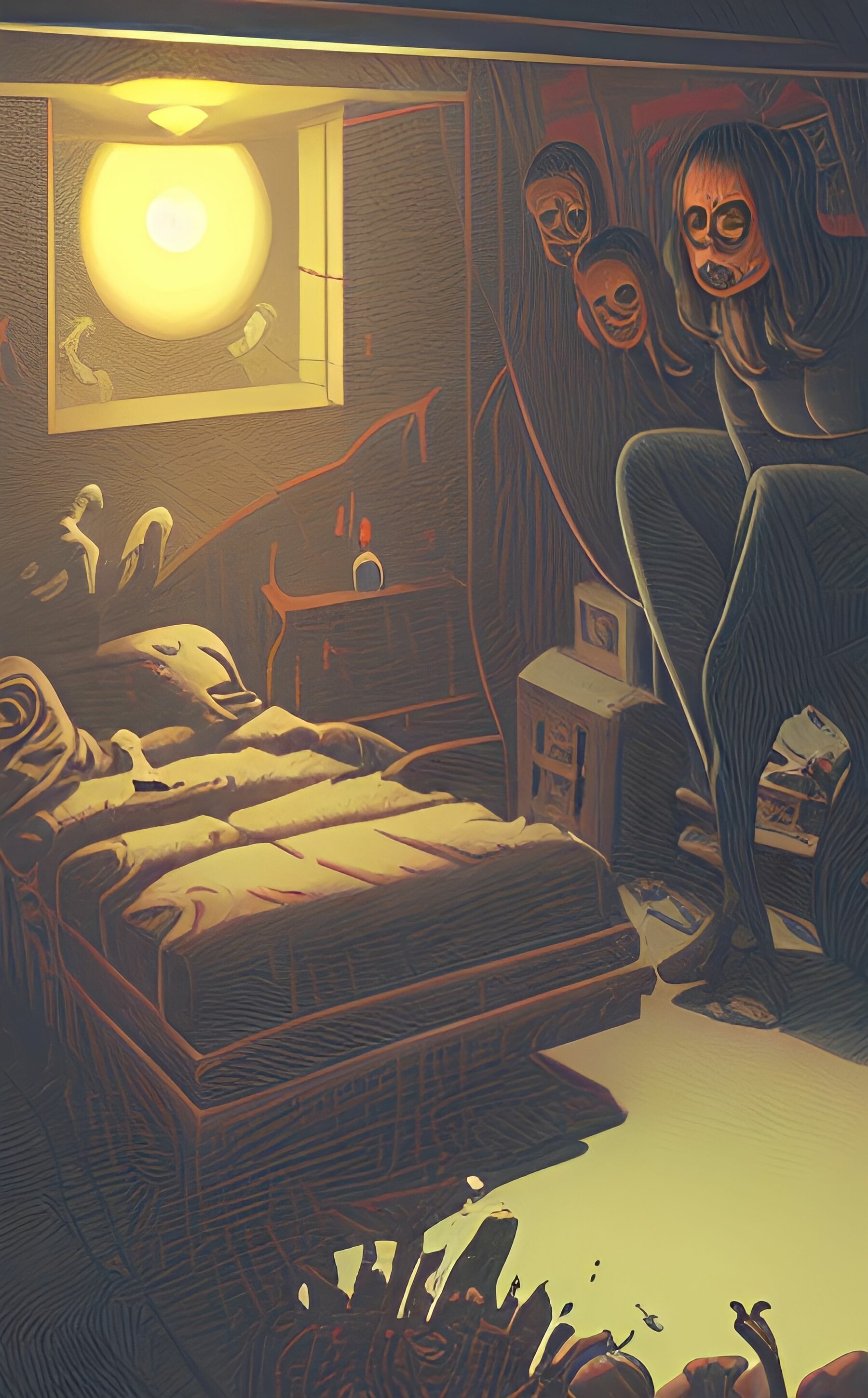 ArtStation - Sleeping man attacked by a demon | Artworks