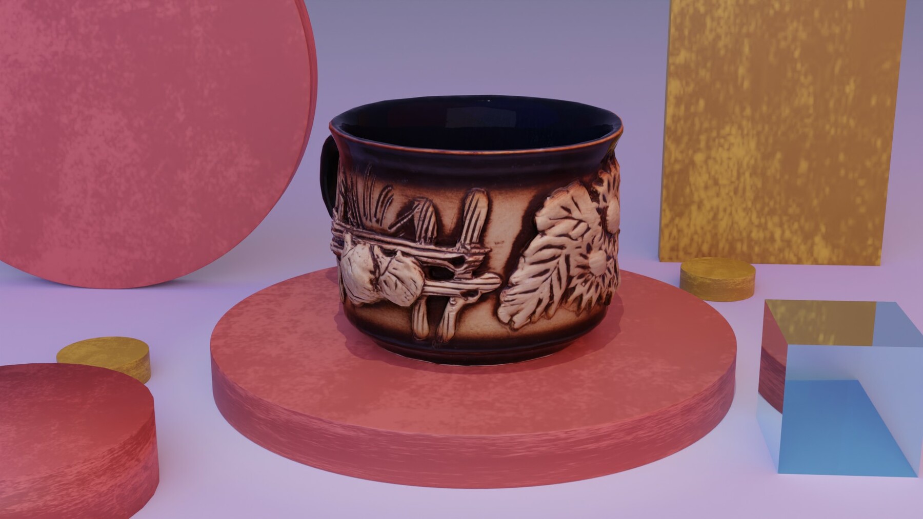 ArtStation - Ethnic clay cup 03 low-poly 3D model | Game Assets