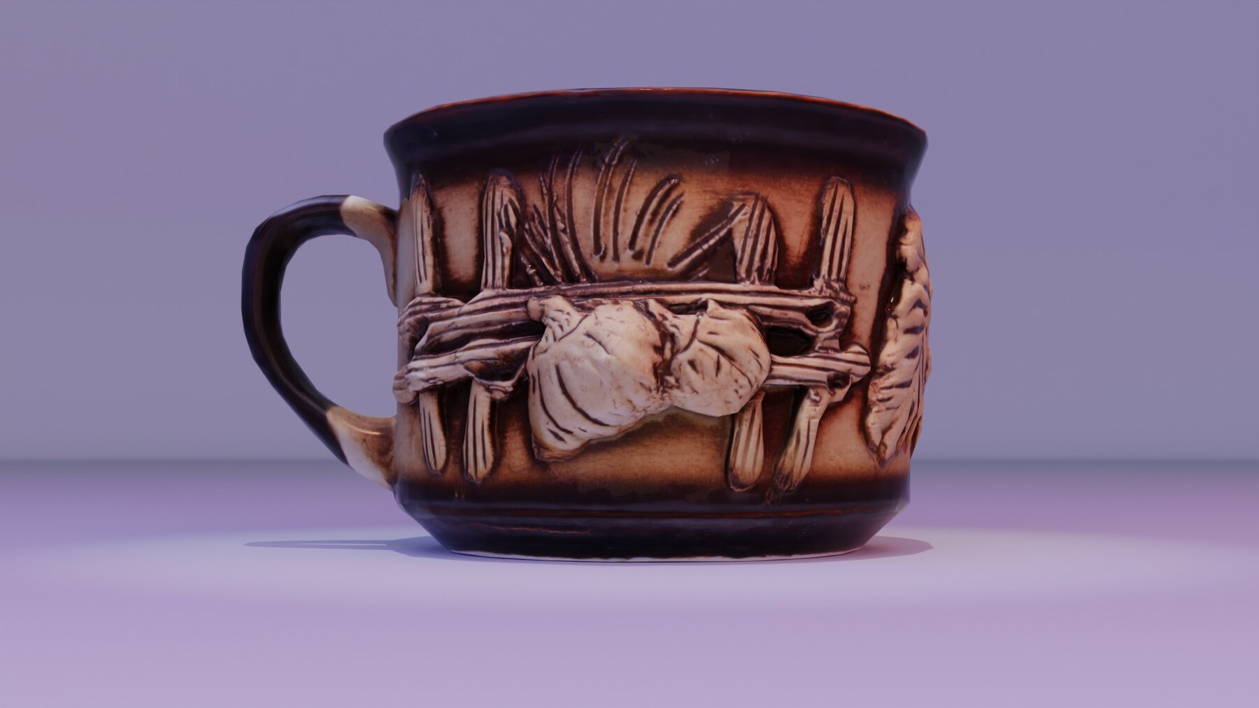 ArtStation - Ethnic clay cup 03 low-poly 3D model | Game Assets