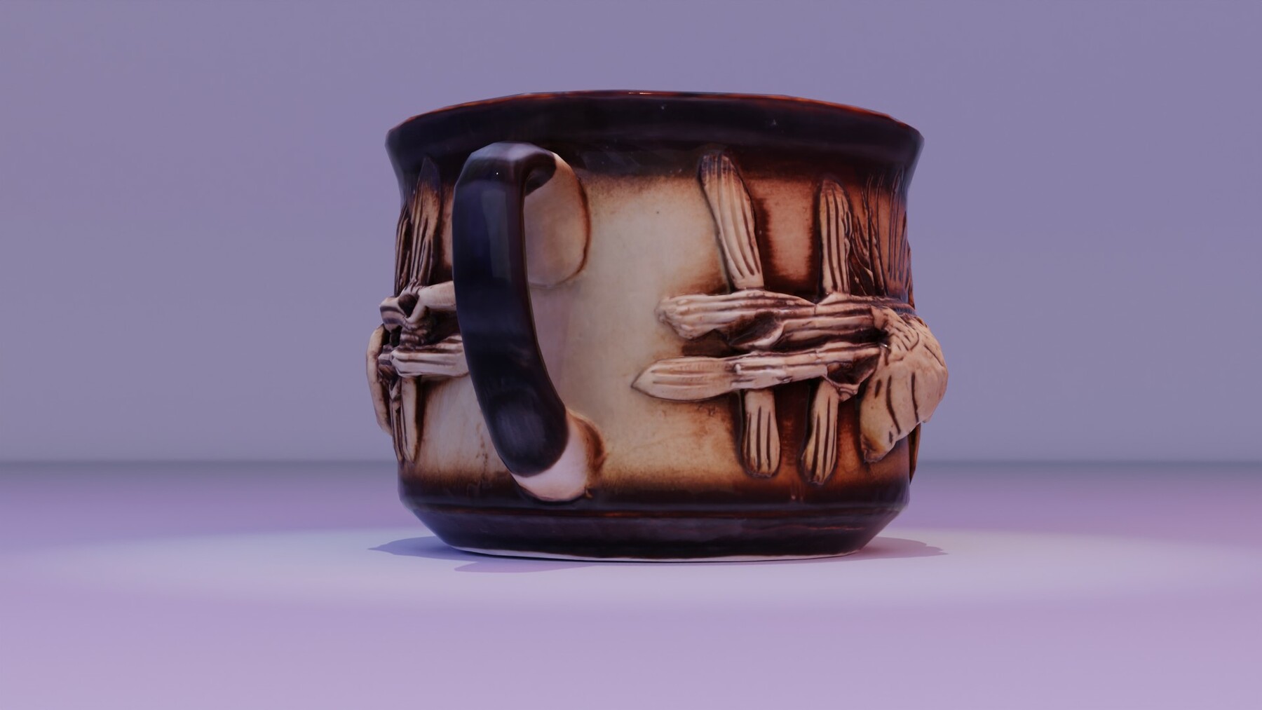 ArtStation - Ethnic clay cup 03 low-poly 3D model | Game Assets