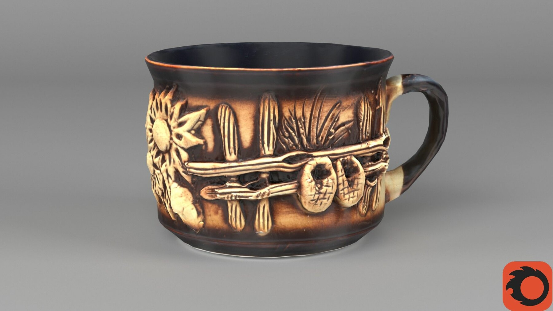 ArtStation - Ethnic clay cup 03 low-poly 3D model | Game Assets