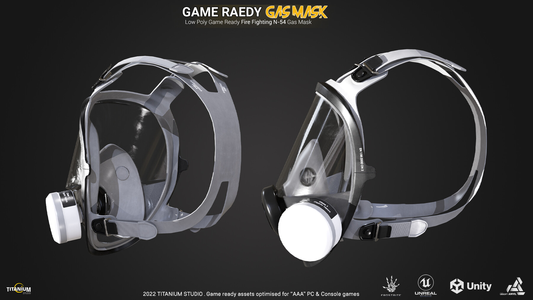 ArtStation - Low Poly Game Ready Fire Fighting Gas mask | Game Assets