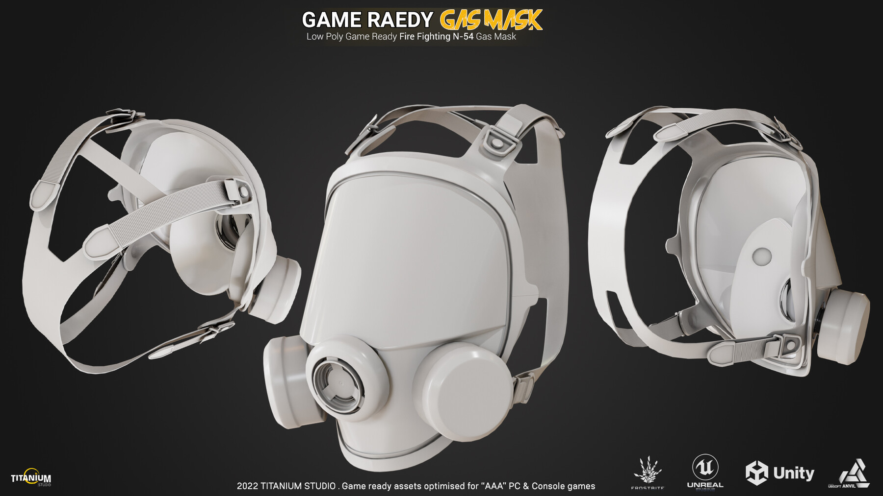 ArtStation - Low Poly Game Ready Fire Fighting Gas mask | Game Assets