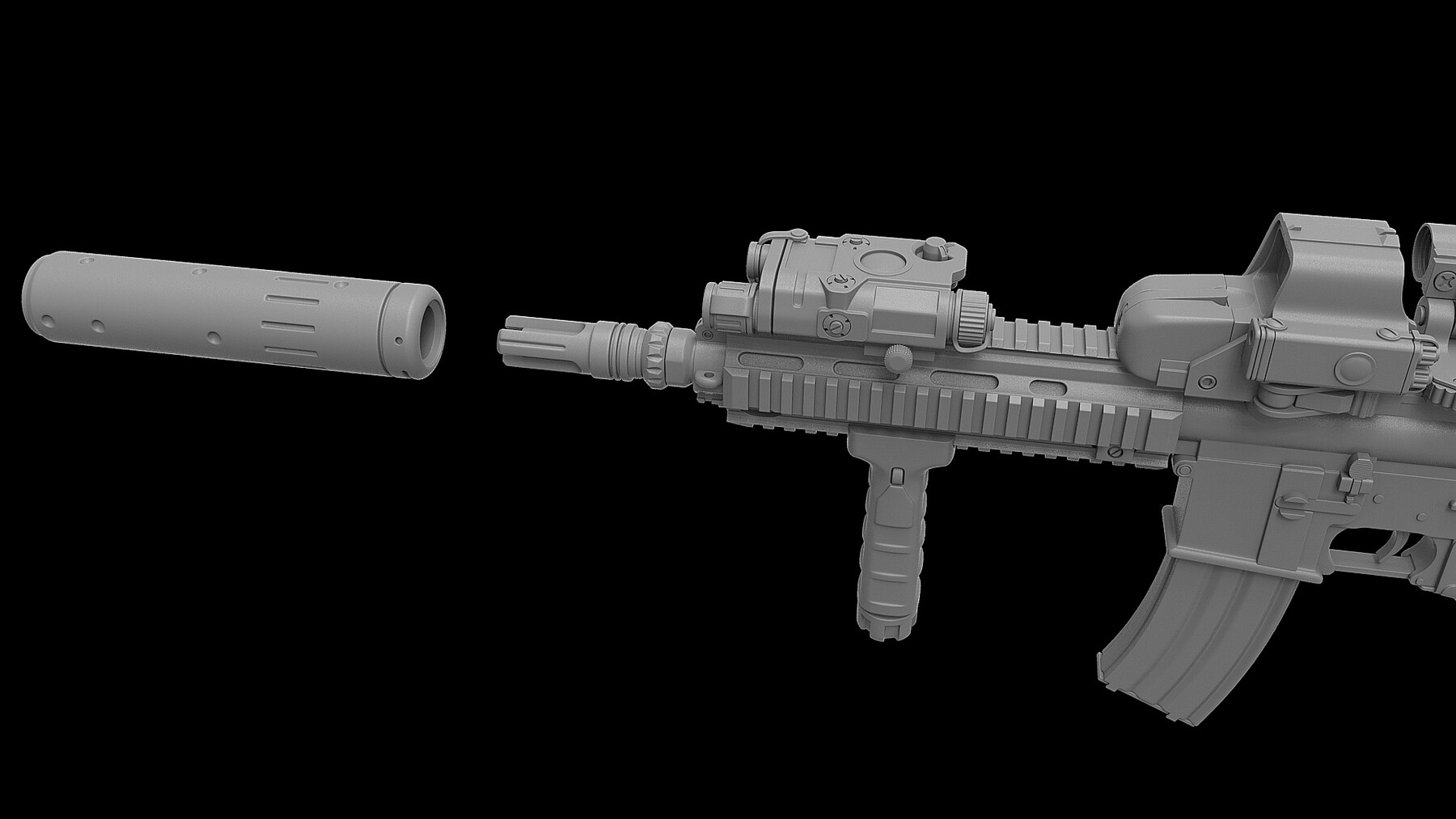ArtStation - HK416 Assault Rifle High Polygon | Resources