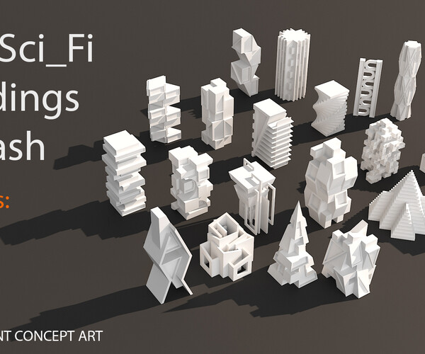 ArtStation - 25+Sci Fi Building Kitbash | Resources