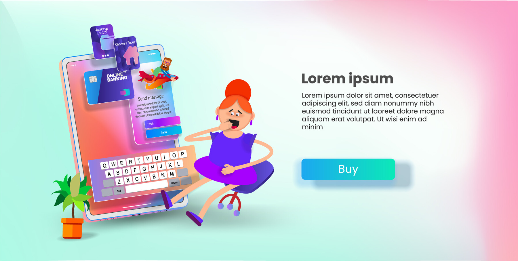 ArtStation - Mobile interface on the screen of a digital tablet and a ...