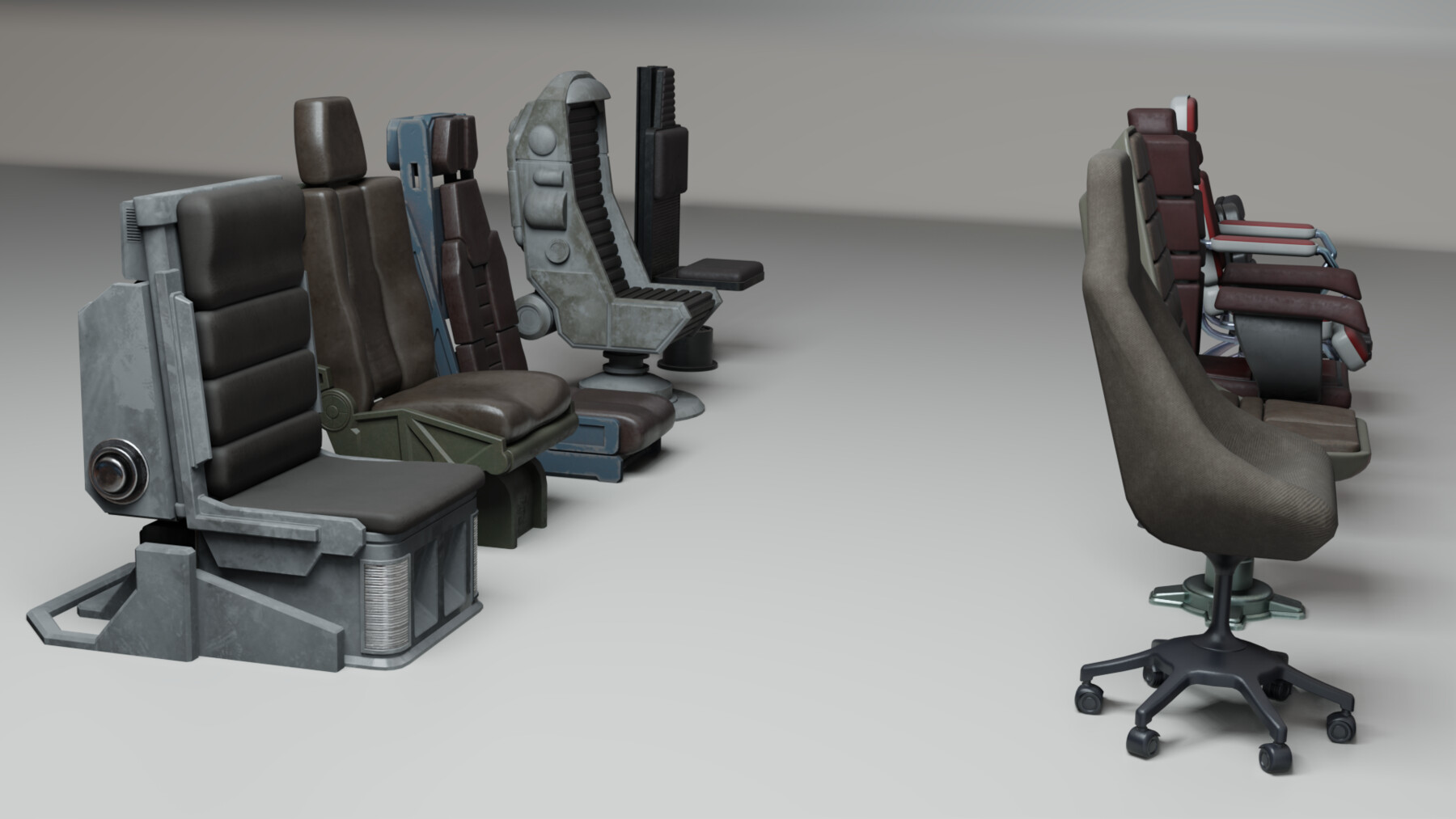 ArtStation - 10 Scifi Cockpit/Bridge Seats | Resources