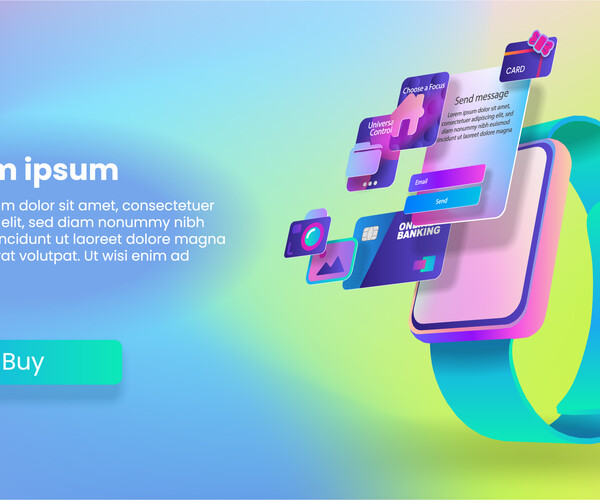ArtStation - Elements of the mobile interface of the banking application on the smart watch ...