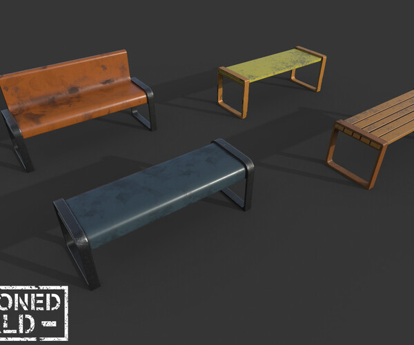 ArtStation - Benches Set | Game Assets