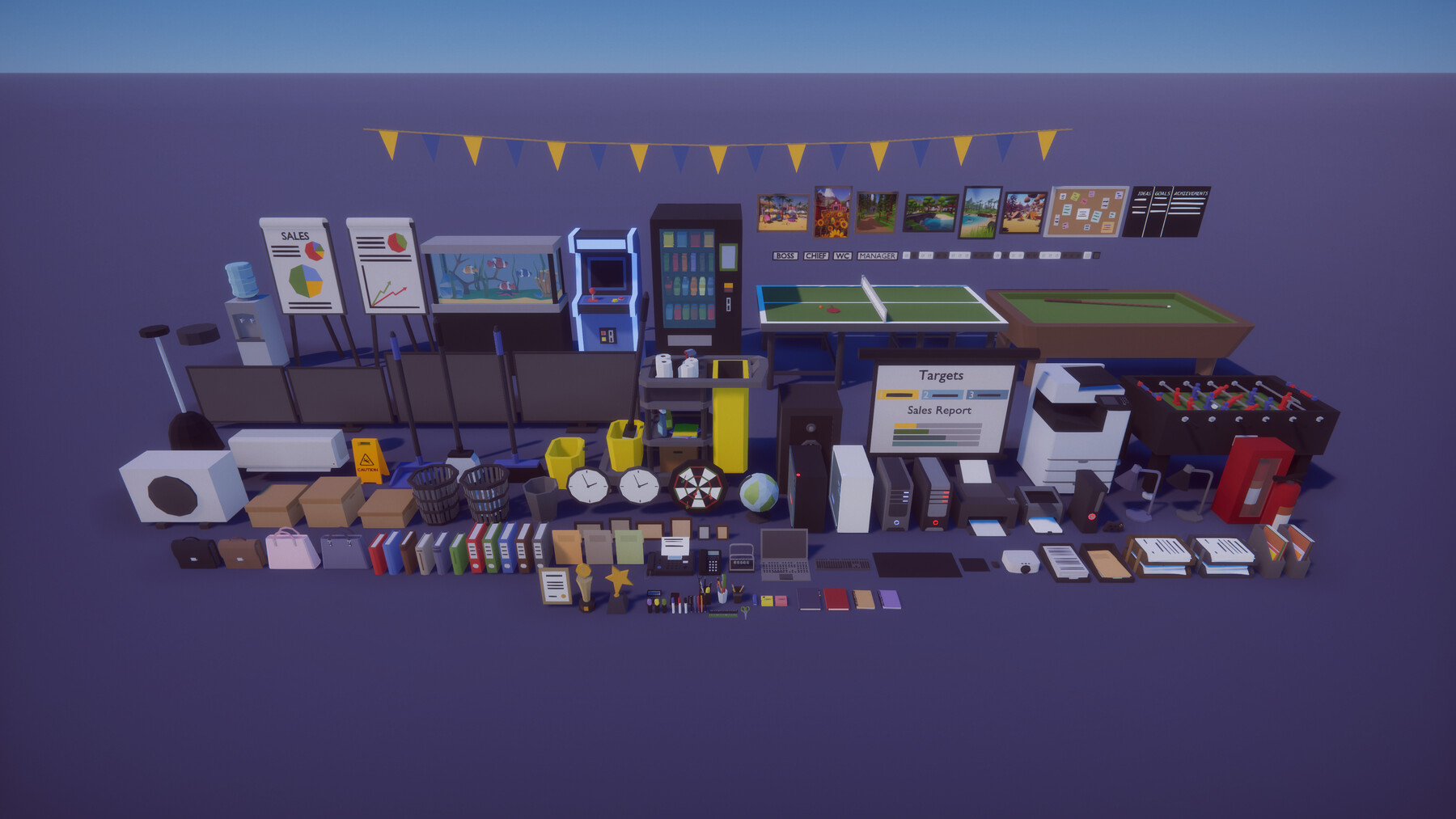 ArtStation - Low Poly Office Interiors - Asset for Unity 3D, Map and ...