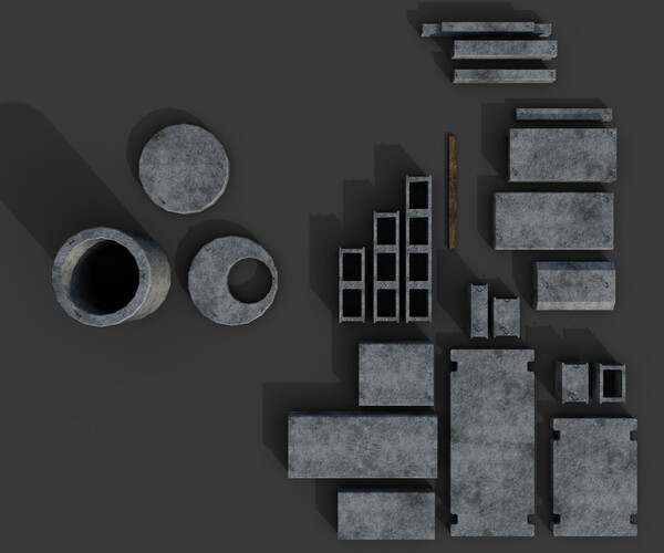 ArtStation - Concrete Blocks Pack | Game Assets