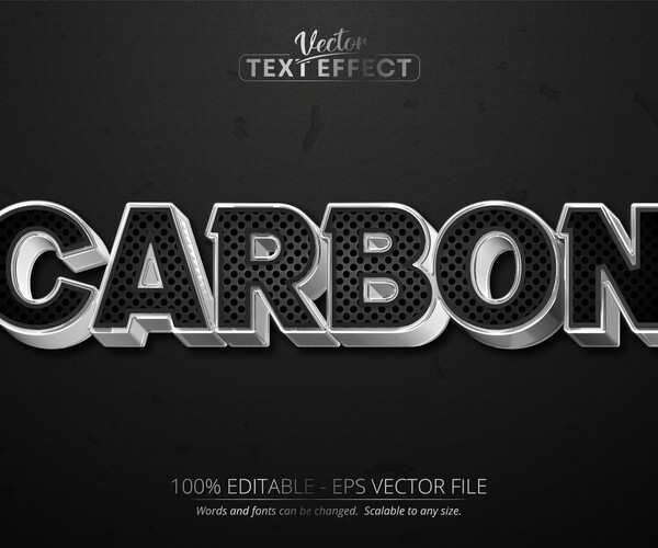 ArtStation - Carbon editable text effect, shiny luxury silver color and ...