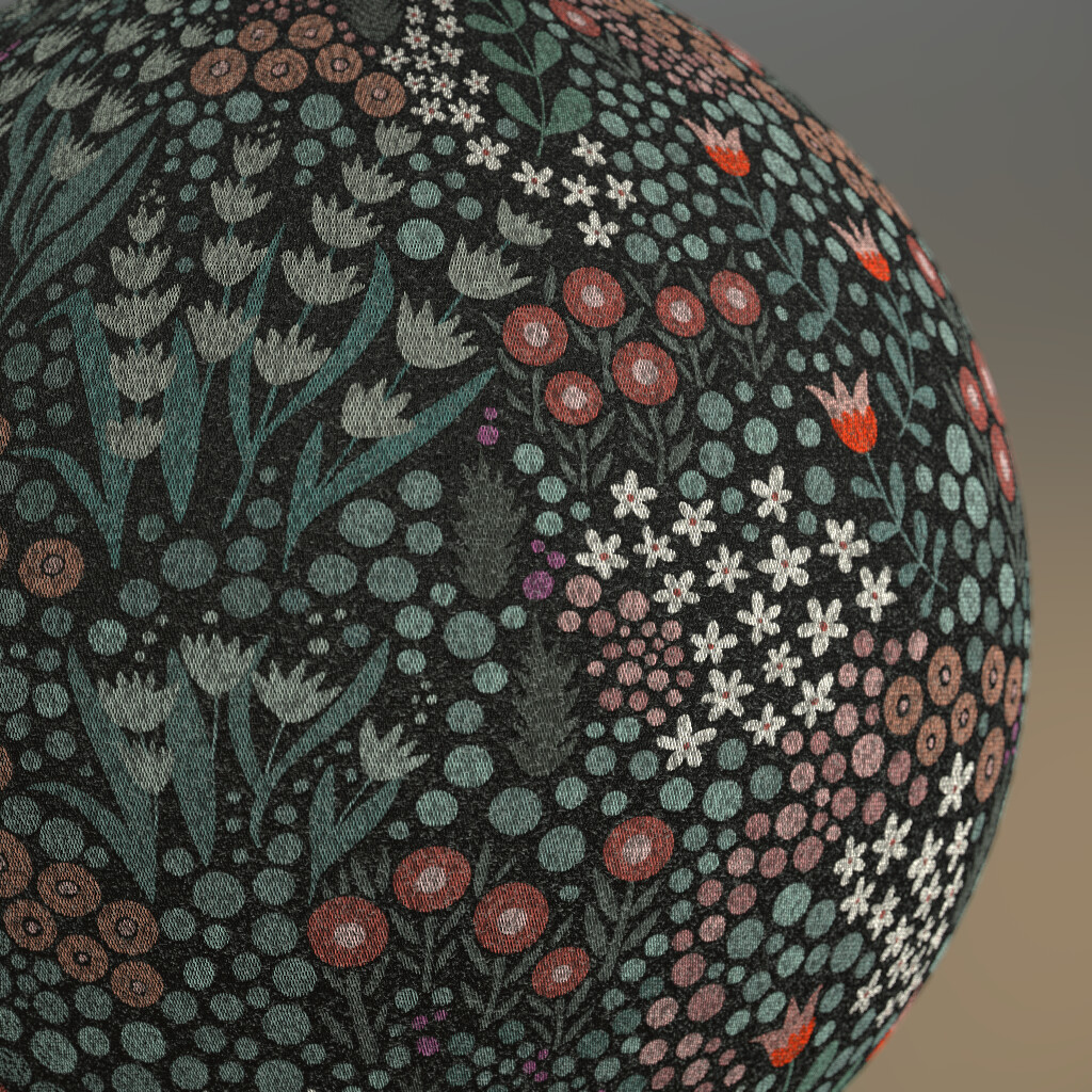 ArtStation - Fabric Floral Patterned Substance SBSAR Seamless | Resources