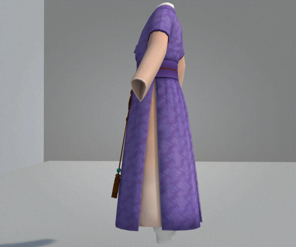 ArtStation - Ancient purple robes cartoon clothing suits Velcro suits ...