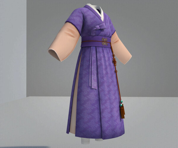 ArtStation - Ancient purple robes cartoon clothing suits Velcro suits ...
