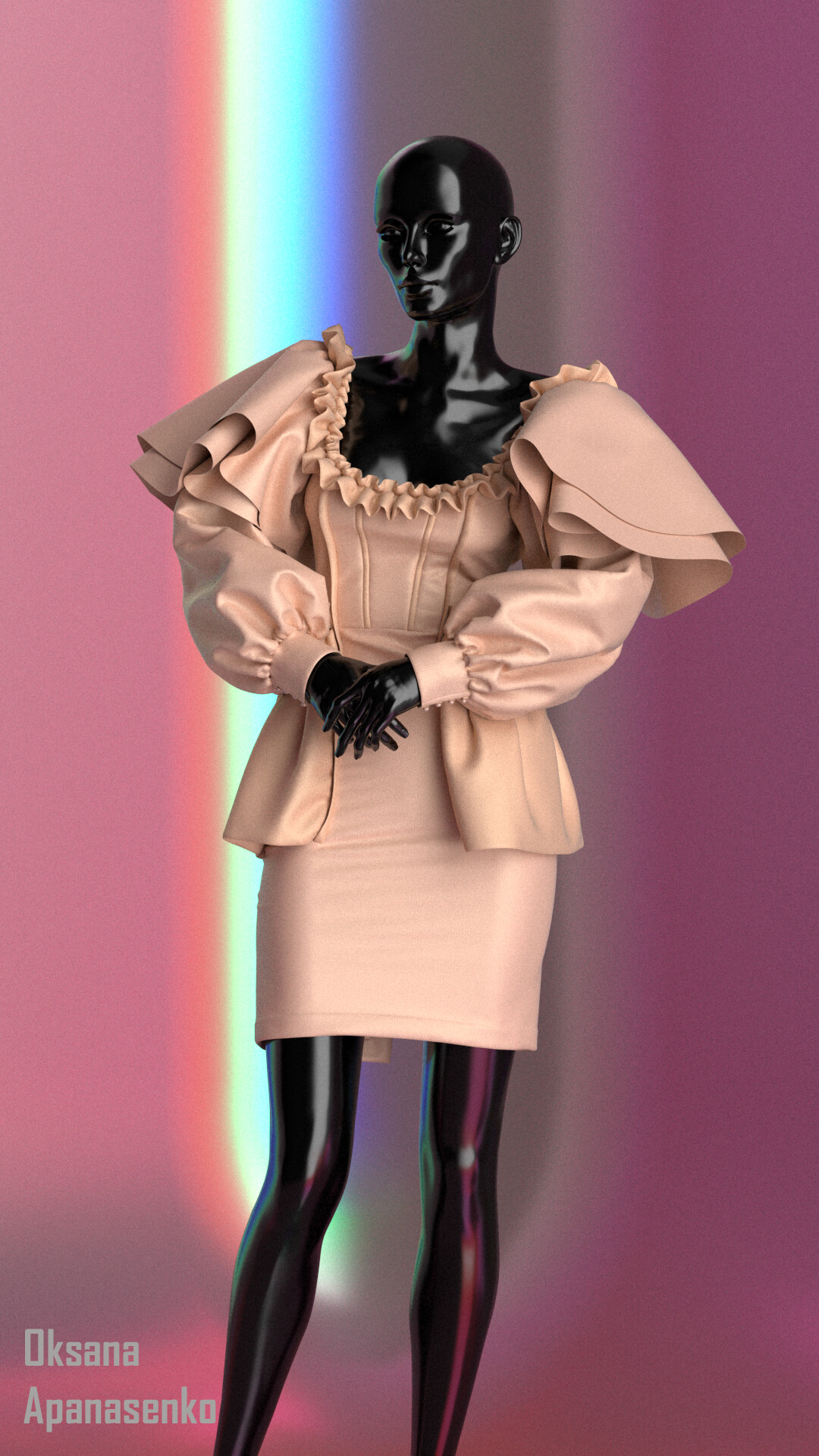 ArtStation - Romantic dress. Clo 3D/MD project + OBJ, FBX files | Game ...