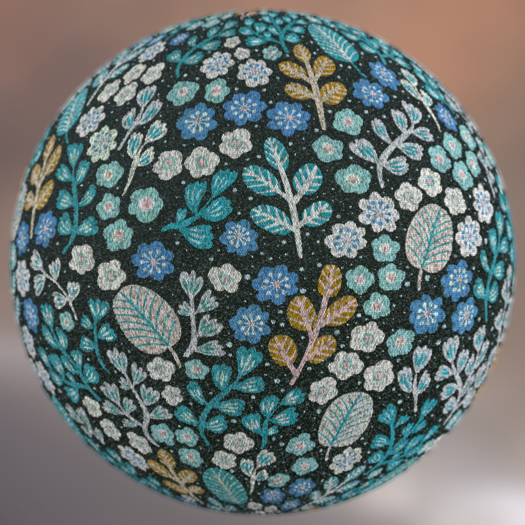 ArtStation - Floral Pattern Fabric SBSAR #2 Substance Painter/Designer ...