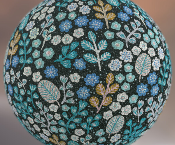 ArtStation - Floral Pattern Fabric SBSAR #2 Substance Painter/Designer ...