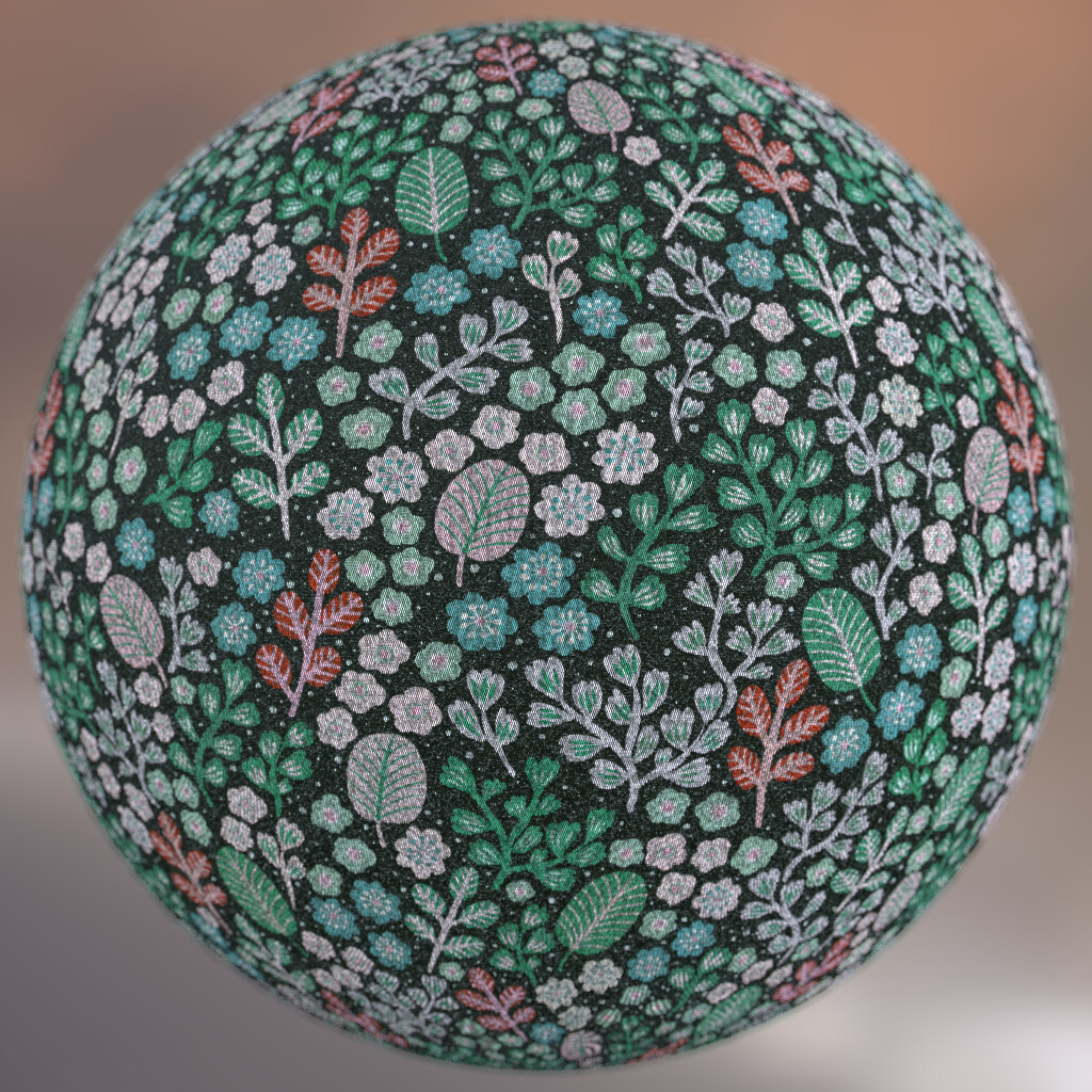 ArtStation - Floral Pattern Fabric SBSAR #2 Substance Painter/Designer ...