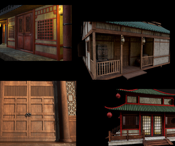 ArtStation - Asian Japanese Traditional Building Collection | Game Assets