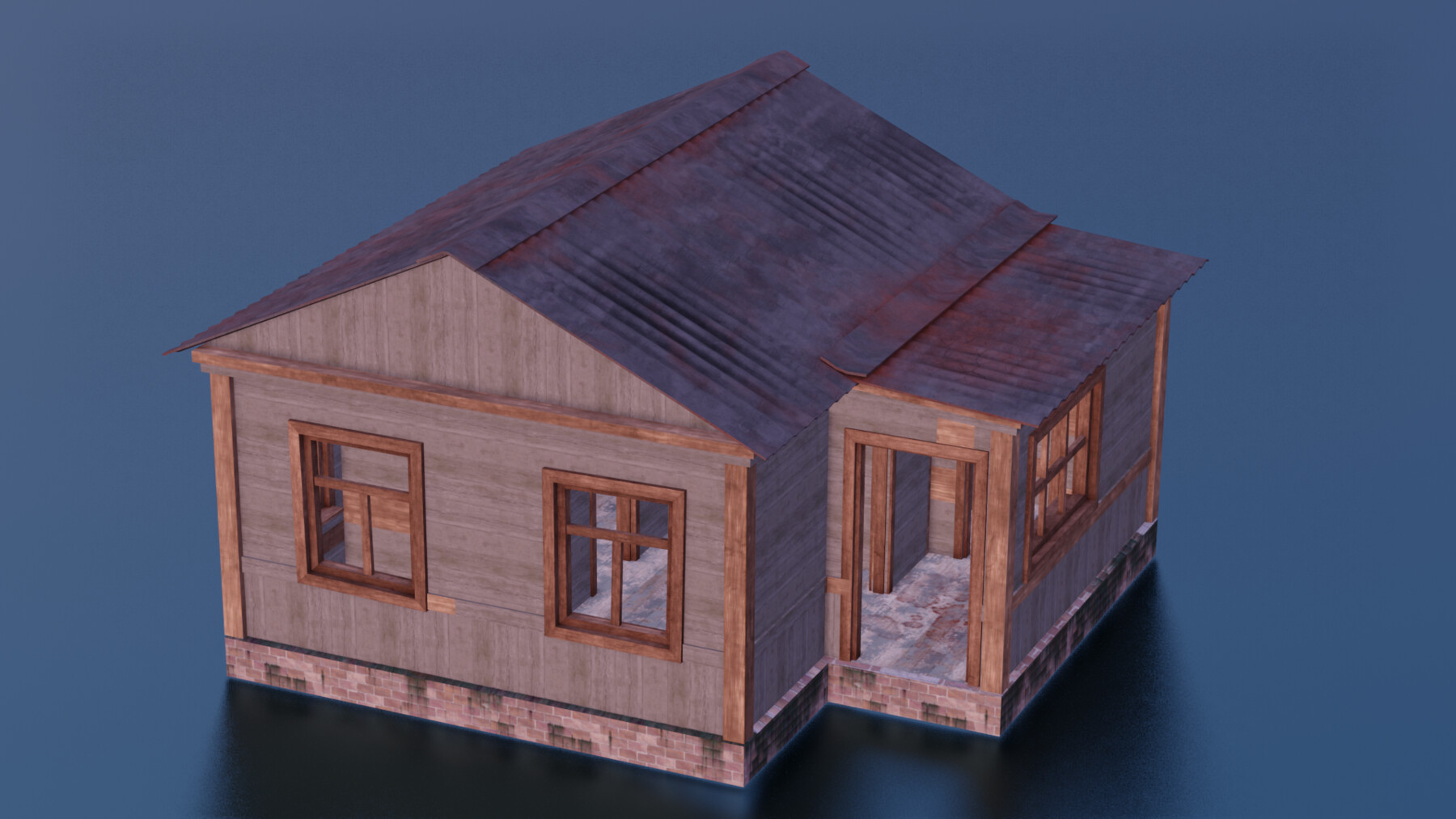 ArtStation - WOODEN LOG HOUSE LOW POLY GAME READY | Game Assets