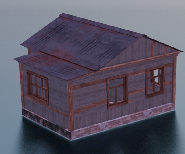ArtStation - WOODEN LOG HOUSE LOW POLY GAME READY | Game Assets