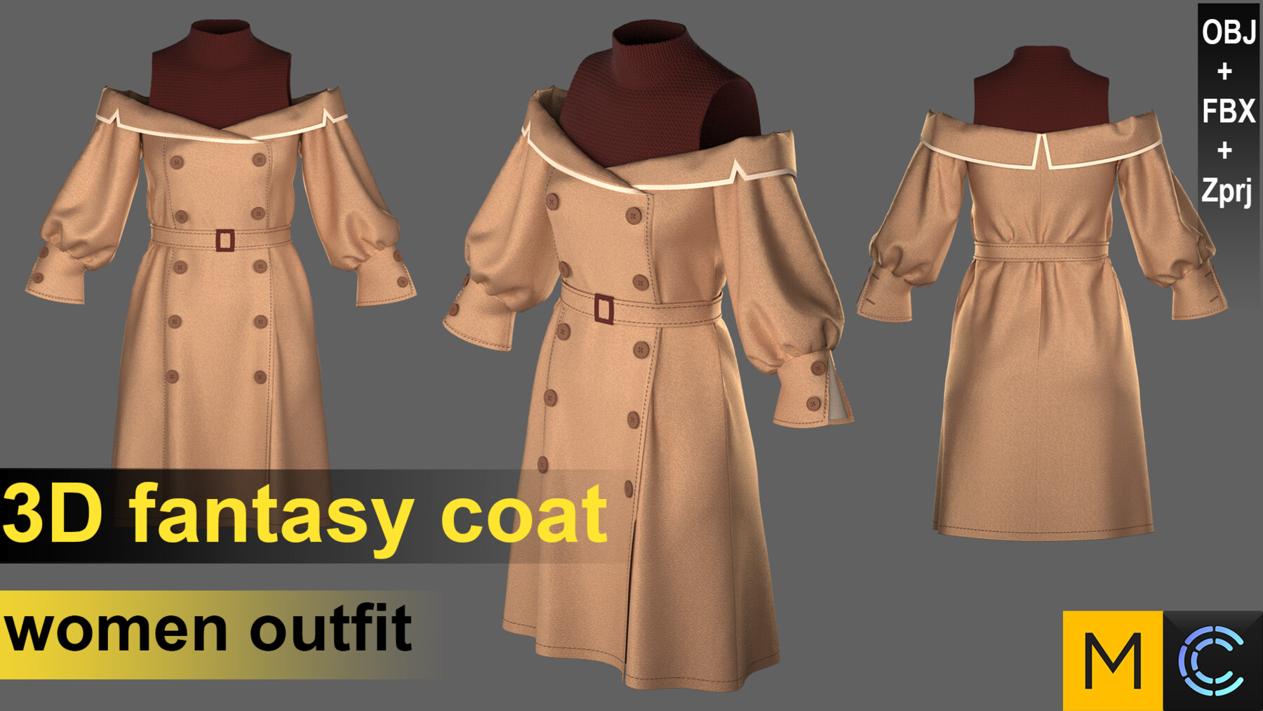 ArtStation - 3D fantasy coat / women outfit - Marvelous / clo3d + ZPRJ ...
