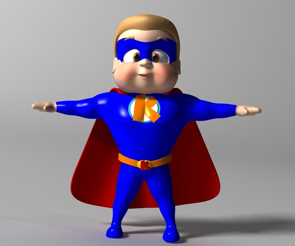 ArtStation - Cartoon Kid superhero 3D Model | Game Assets