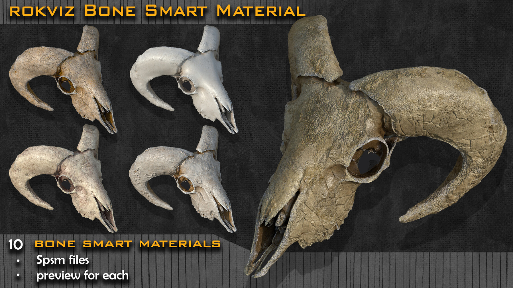 ArtStation - 10 Bone Smart Materials | Game Assets