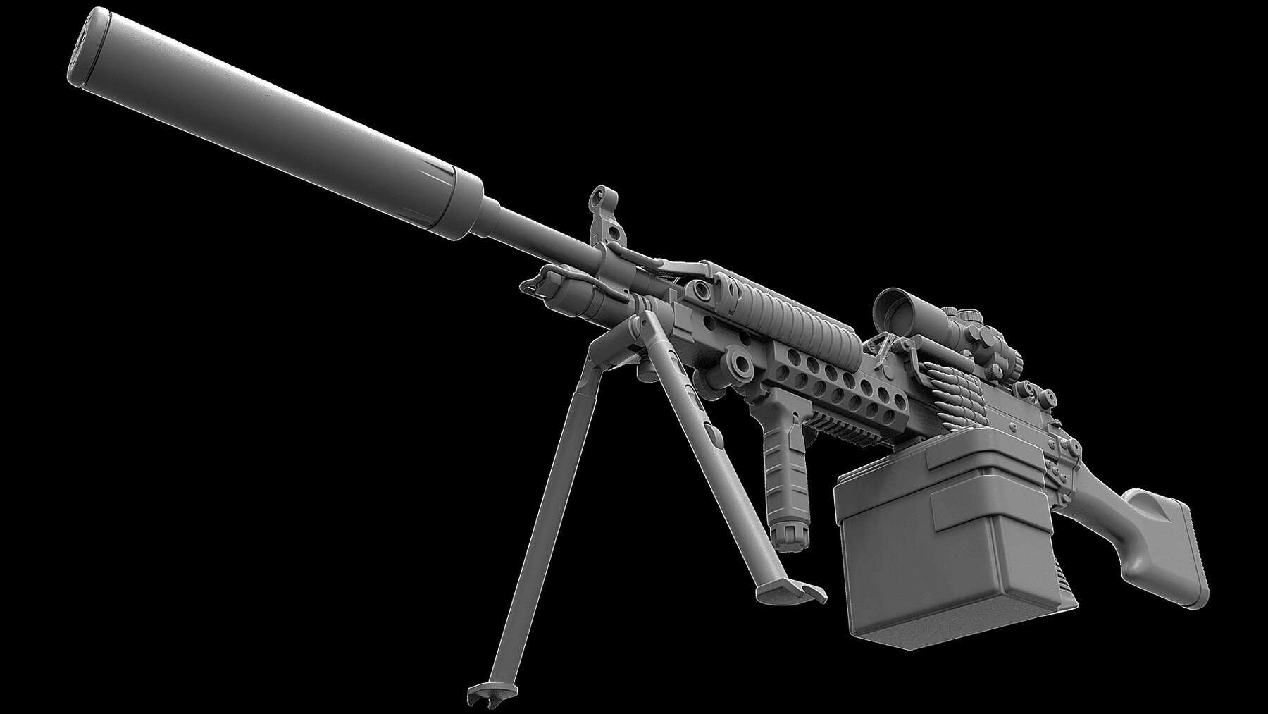 ArtStation - Mk.48 LWMG High Polygon | Resources