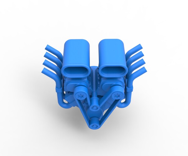 ArtStation - 3D printable Diecast engine V8 with double supercharger ...