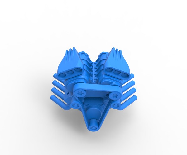 ArtStation - 3D printable Diecast engine V8 with double supercharger ...