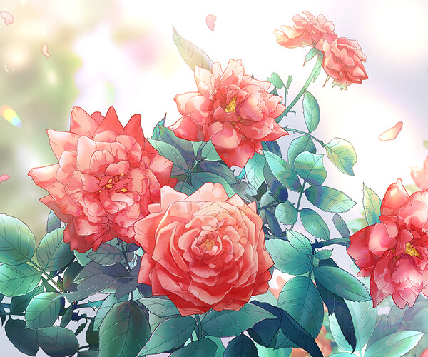 ArtStation - Chica Flower Brushes for ClipStudioPaint/36 PNG images ...