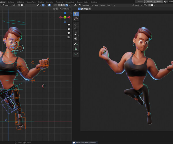 ArtStation - Pack 5 Rigged Gymer Characters In Blender 3.0 | Game Assets