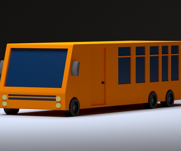 ArtStation - Cartoon Low-Poly School bus vehicle for game-ready 3D ...