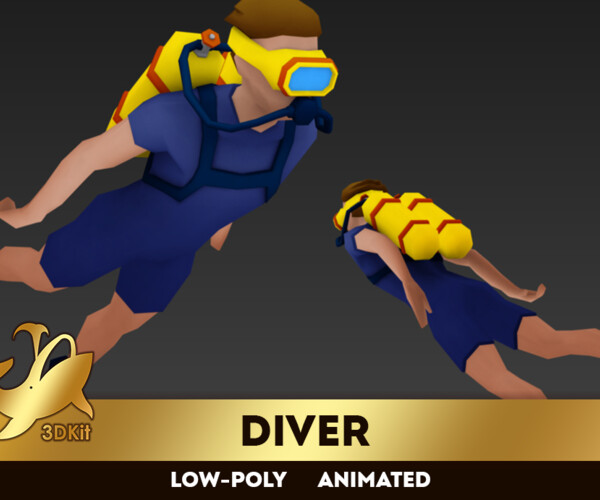ArtStation - Diver animated Low-poly | Game Assets