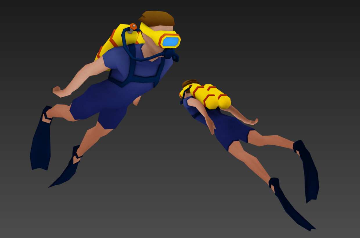 ArtStation - Diver animated Low-poly | Game Assets