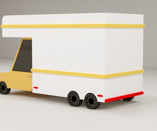 ArtStation - Cartoon Low Poly Food Truck Low-poly 3D model | Game Assets