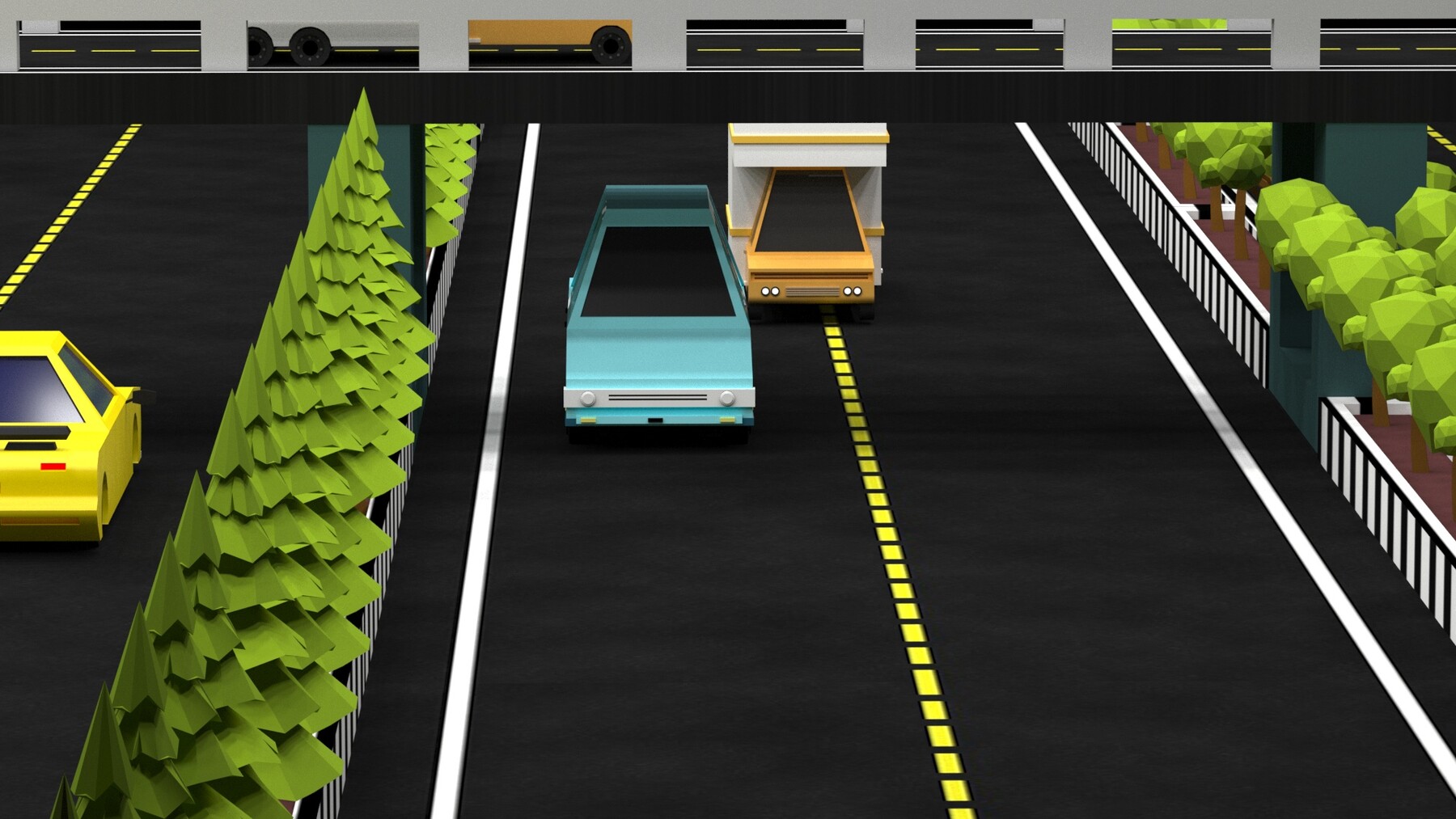 ArtStation - Cartoon Low-Poly Game level for car racing game-ready 3D ...