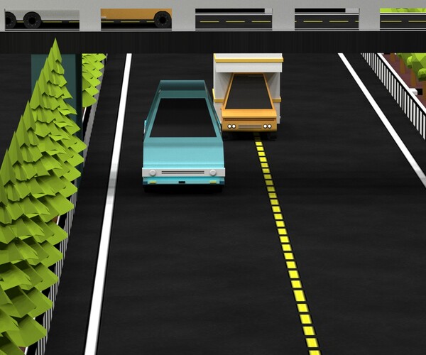 ArtStation - Cartoon Low-Poly Game level for car racing game-ready 3D ...