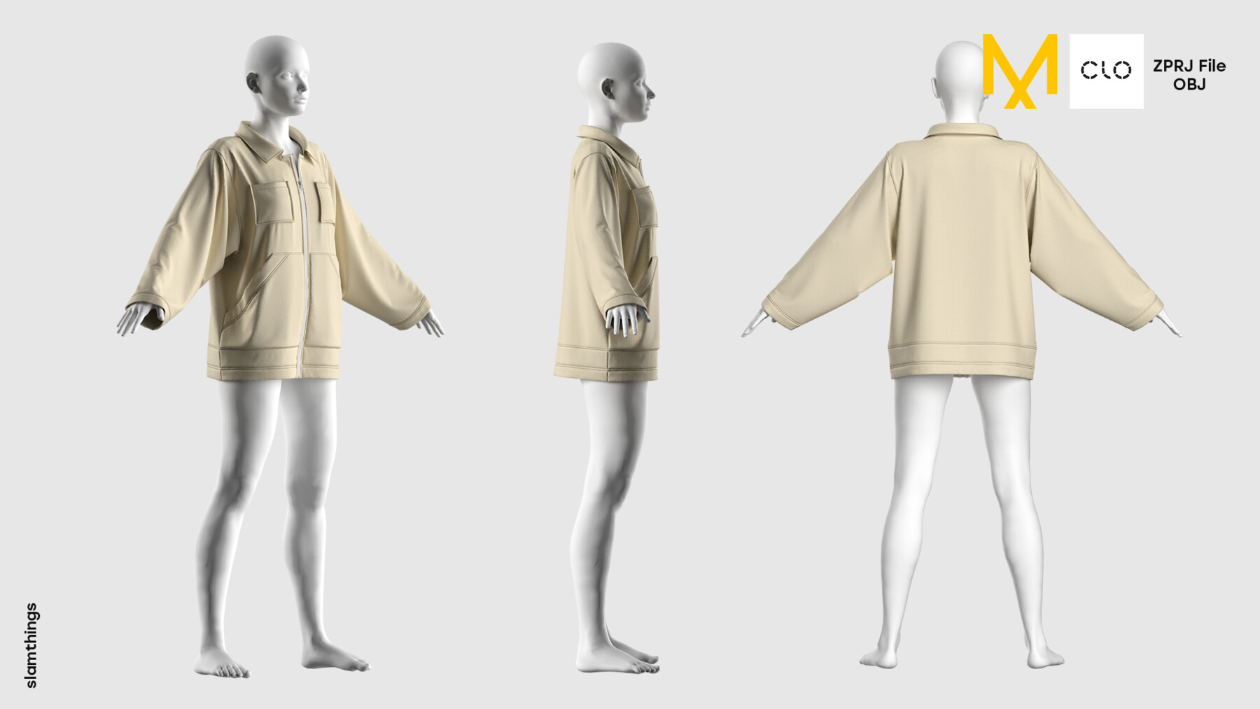 ArtStation - Streetwear Shirt Jacket #001 - Clo 3D / Marvelous Designer ...