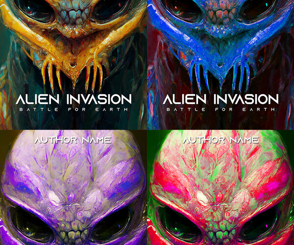 ArtStation - PreMade Alien Sci-fi Book Cover PSD | 6 x 9 inch | Artworks