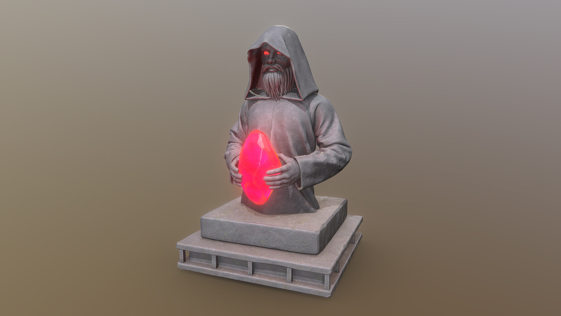 ArtStation - Hooded Crystal Statue Low-poly 3D model | Resources