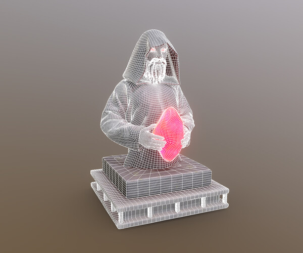 ArtStation - Hooded Crystal Statue Low-poly 3D model | Resources
